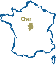 Situation géographique du Cher (région Centre)